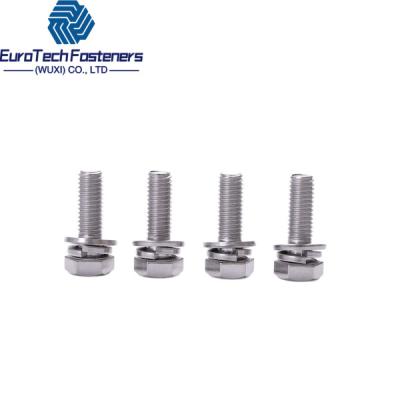 China M3 M4 M5 M6 Stainless Steel Hexagon Head Combination Bolt with Spring and Flat Washers for sale