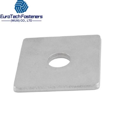 China DIN436 M24 Large Square Flat Washer Round Hole Rectangular Shape Steel Zinc Plated for sale