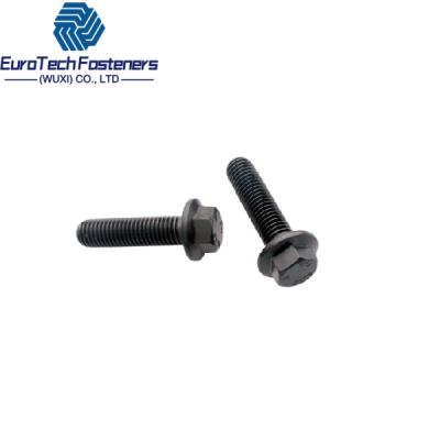 China Black Anodized Hex Flange Bolt DIN 6921 M6 M8 M10 M12 Carbon Steel 8.8 10.9 12.9 for sale