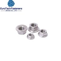 China Hexagon Flange Nuts DIN 6923 ISO 4161 M8 M10 M12 M16 A2 Stainless Steel Serrated for sale