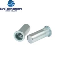 China M4-M12 Stainless Steel Blind Rivet Nut Flat Head Knurled Body Open Close End 1/4 for sale