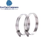 China Stainless Steel Embossed Band Hose Clamps DIN 3017-1 12mm Width 0.82mm Thickness for sale