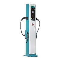China 5in LCD Screen AC EV Charger Single Phase Double Gun 7KW Charging Station for sale