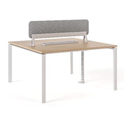 China Two Person Double Sided Workstation Staff Desk With Cable Management Screen Modern Style for sale