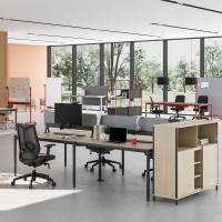 China FLEX 4 Person Desk Workstation Circular Corner Customized Modern Work Stations for sale