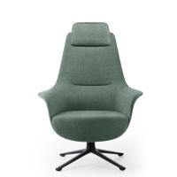 China Soft Fabric Supreme Visitor Chair Luxury Office Reclining Chair With Matching Ottoman for sale