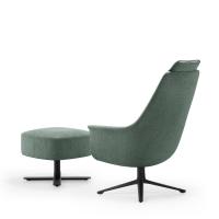 China Soft Fabric Supreme Visitor Chair Luxury Office Reclining Chair With Matching Ottoman for sale