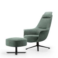 China Soft Fabric Supreme Visitor Chair Luxury Office Reclining Chair With Matching Ottoman for sale