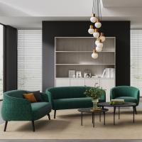 China Plush Modern Office Couch , Bouncy Fabric Waiting Area Sofa For Small Spaces for sale
