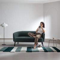 China Plush Modern Office Couch , Bouncy Fabric Waiting Area Sofa For Small Spaces for sale