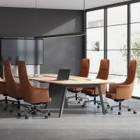 China Luxury Executive Office Leather Chairs With Wheels and Adjustable Height for sale