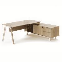 China Executive Desk Modern Dual Tone Structure Floating Top Side Cabinet Aluminum Frame Office Furniture DUAL for sale