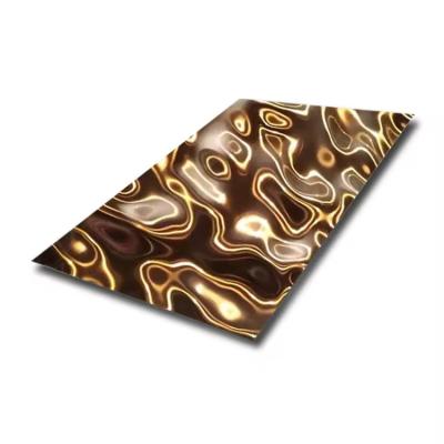 China Decorative Water Wave Bright Corrugated Plate Mirror Sliver Water Ripple Stainless Steel Sheets Ceiling Panels For Hotel for sale
