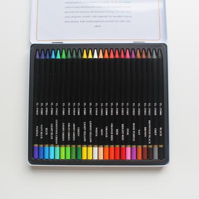 China Water-soluble 24Pcs Woodless Colored Pencils Sketch Arts for Adults for sale