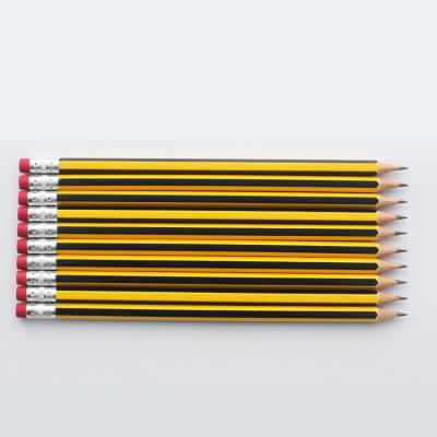 China Factory Price presharpen Hb Pencil 10pcs Wood 2hb Pencil with Red Eraser for sale