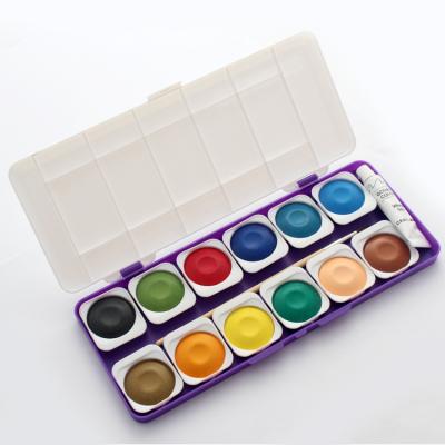 China 30mm Art Painting Wholesale 12 Color Watercolor Paint Set Professional for sale