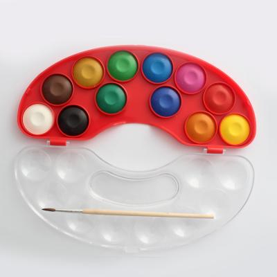 China 12 Color Art Painting B2c Wholesale 28mm Oval Watercolor Paint Set for sale