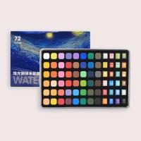 China Best Selling OEM Multi-color High Bright 72pcs Solid Pearlescent Watercolor Painting Set for Artist Kids for sale