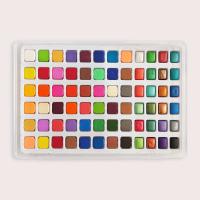 China Best Selling OEM Multi-color High Bright 72pcs Solid Pearlescent Watercolor Painting Set for Artist Kids for sale