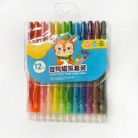 China Wholesale High Quality 12PCS Long Bright Color Silky Nox Toxic Kids Drawing Set Rollng Crayon Pen for sale