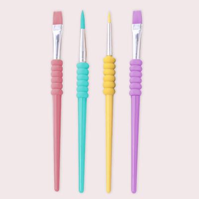 China Customized Multicolored 4 Different Tips OEM Nylon Hair Watercolor Acrylic Paint Brush for sale
