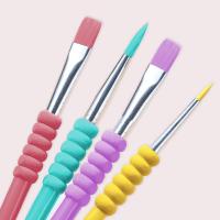 China Customized Multicolored 4 Different Tips OEM Nylon Hair Watercolor Acrylic Paint Brush for sale