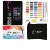 China 36 Colours Bright and Full Color Strong Coloring Palette Cake Artist Watercolor Paint Set for sale