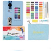 China 36 Colours Bright and Full Color Strong Coloring Palette Cake Artist Watercolor Paint Set for sale