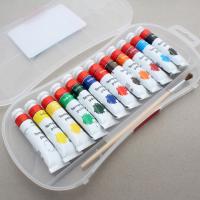 China Custom High Quality 12 Color Art Painting Gouache PP Box 12ml Tempera Paint for sale