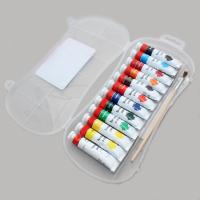 China Custom High Quality 12 Color Art Painting Gouache PP Box 12ml Tempera Paint for sale