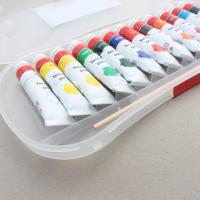 China Custom High Quality 12 Color Art Painting Gouache PP Box 12ml Tempera Paint for sale