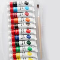 China Custom High Quality 12 Color Art Painting Gouache PP Box 12ml Tempera Paint for sale