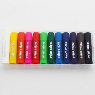 China 12 Colors Solid Tempera Paint Stick Washable Silky Crayons for Children for sale