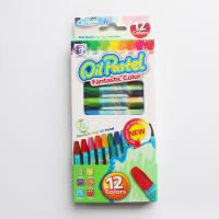 China Wholesale Fantastic Color Triangle Oil Pastel Set-12 Colors Plastic Packaging Kids Drawing Supplies for sale