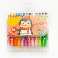 China Art Supplier High Quality 24PCS Short Bright Color Silky Nox Toxic Kids Novelty Wax Crayon Rotating Crayon for sale
