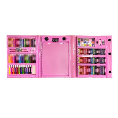 China Factory Price 208PCS Non-Toxic Kids Plastic Case Easel Kids Drawing Art Set for sale