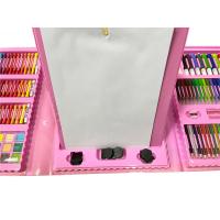 China Factory Price 208PCS Non-Toxic Kids Plastic Case Easel Kids Drawing Art Set for sale