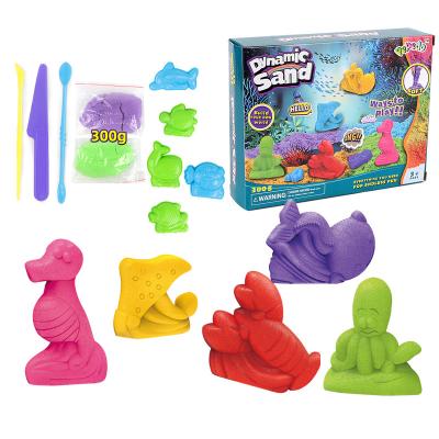 China 2022 Fancy Modelling Colorful Non-toxic Magic Kids Educational Toy DIY Tools 300g Dynamic Sand for sale
