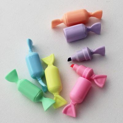 China Wholesale Candy Shape Highlighter Set Pastel Color Mini Highlighter for sale