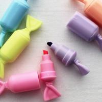 China Wholesale Candy Shape Highlighter Set Pastel Color Mini Highlighter for sale