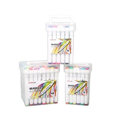 China 36 Colors Double-headed Bright Color Cute Pens Fancy Markers Permanent Marker Ink for sale