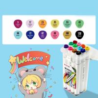 China 12 Colors Double-headed Non-toxic and Harmless Customize China Markers Highlighter Watercolor Marker for sale
