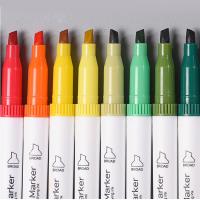 China 12 Colors Knife Head Round Head Rounded Corners Art Sketch Outline Marker Color Markers for sale
