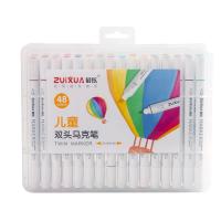 China 24 Colors Bright Color Oil Based Double Headed Markers Oem Children Marker for sale