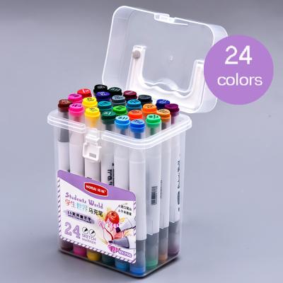 China 24colors Double Head Water-based Ink Washable Dry Erase Color Marker Markers for sale