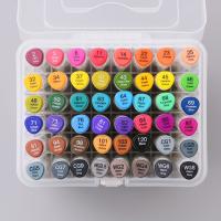 China 60 Colors Double Head Oily Fiber Tip Wear-resistant Color Markers Permanent China Marker Set for sale