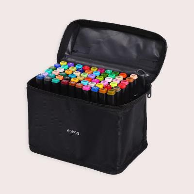 China Creative Stationery Wholesale OEM 60colors Sketch Pen Double-ended Triangle Marker Pen for Kids Art Painting for sale