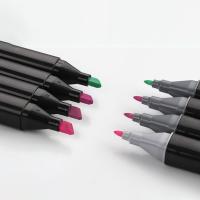 China Creative Stationery Wholesale OEM 60colors Sketch Pen Double-ended Triangle Marker Pen for Kids Art Painting for sale