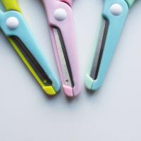 China Double Color Design ABS Stainless Steel Safety Craft Scissors for Kids for sale