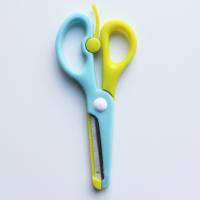 China Double Color Design ABS Stainless Steel Safety Craft Scissors for Kids for sale
